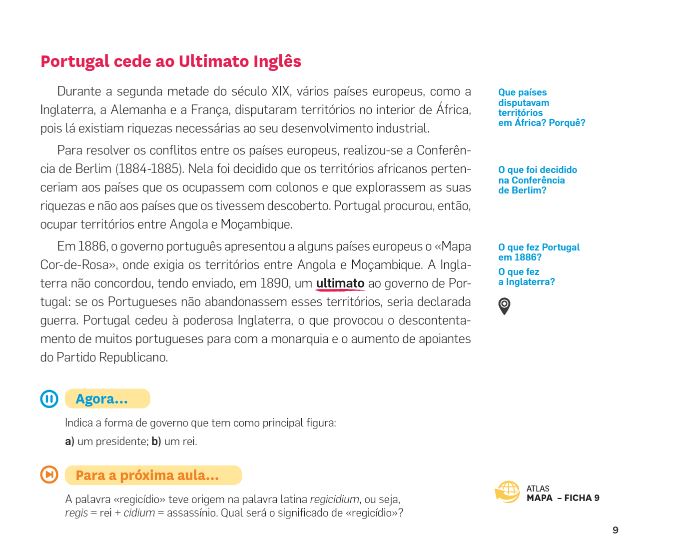 O Mapa Cor de Rosa e o Ultimato inglês :: Trabalho por projeto
